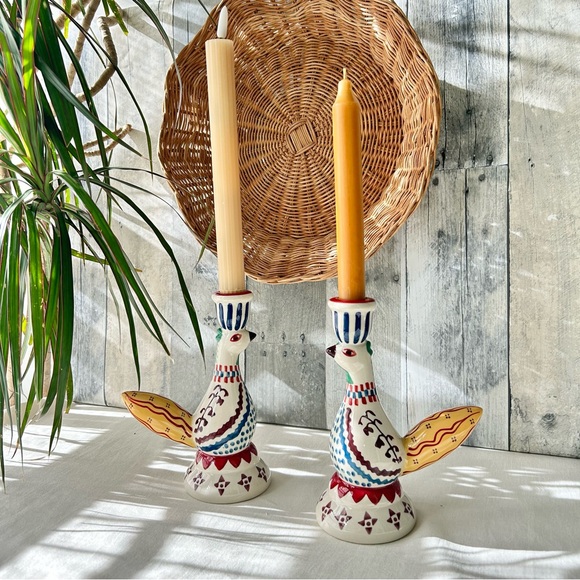 Threshold | Accents | Threshold Colorful Painted Ceramic Bird Taper ...